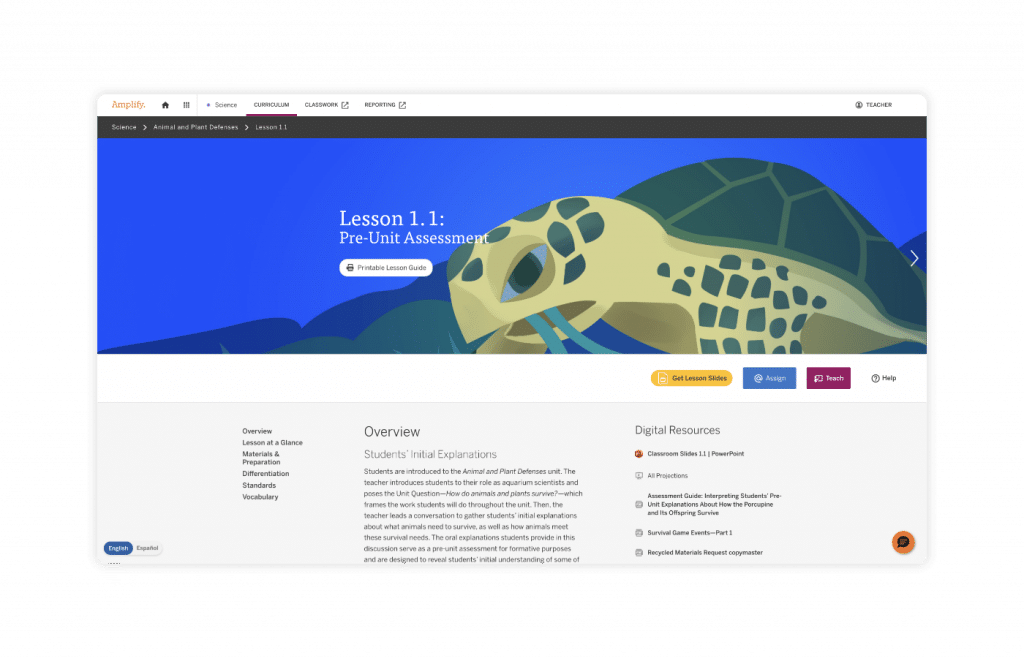 Prepare to teach: Amplify Science – Amplify